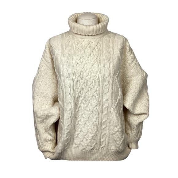 Callan | Sweaters | Callan Ireland Cable Knit Merino Wool Turtleneck ...